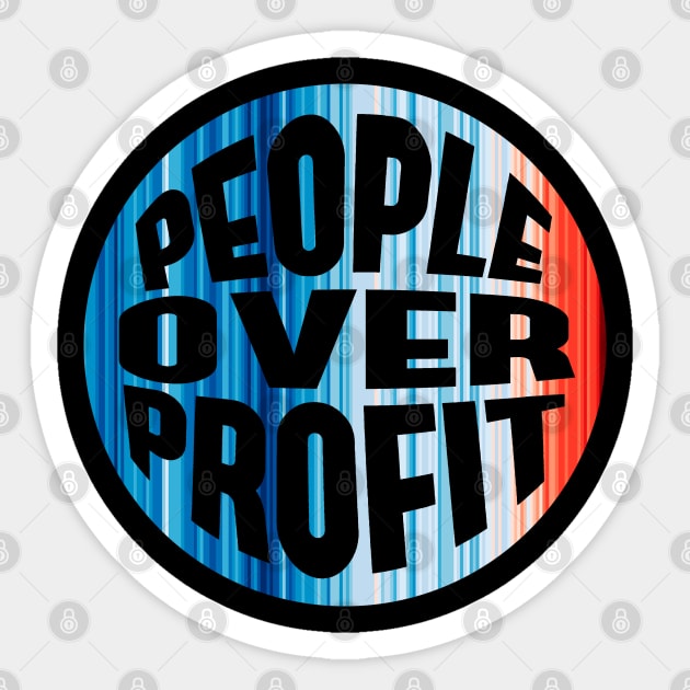 Climate Change Stripes - People Over Profit - Warming Stripes - Sticker ...