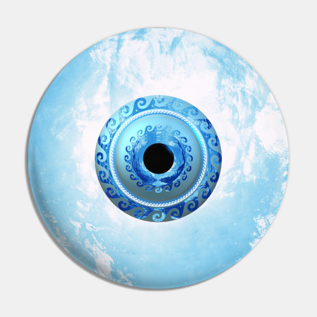 Mati Evil Eye Greek Key Sea Waves Underwater - Mati - Pin | TeePublic