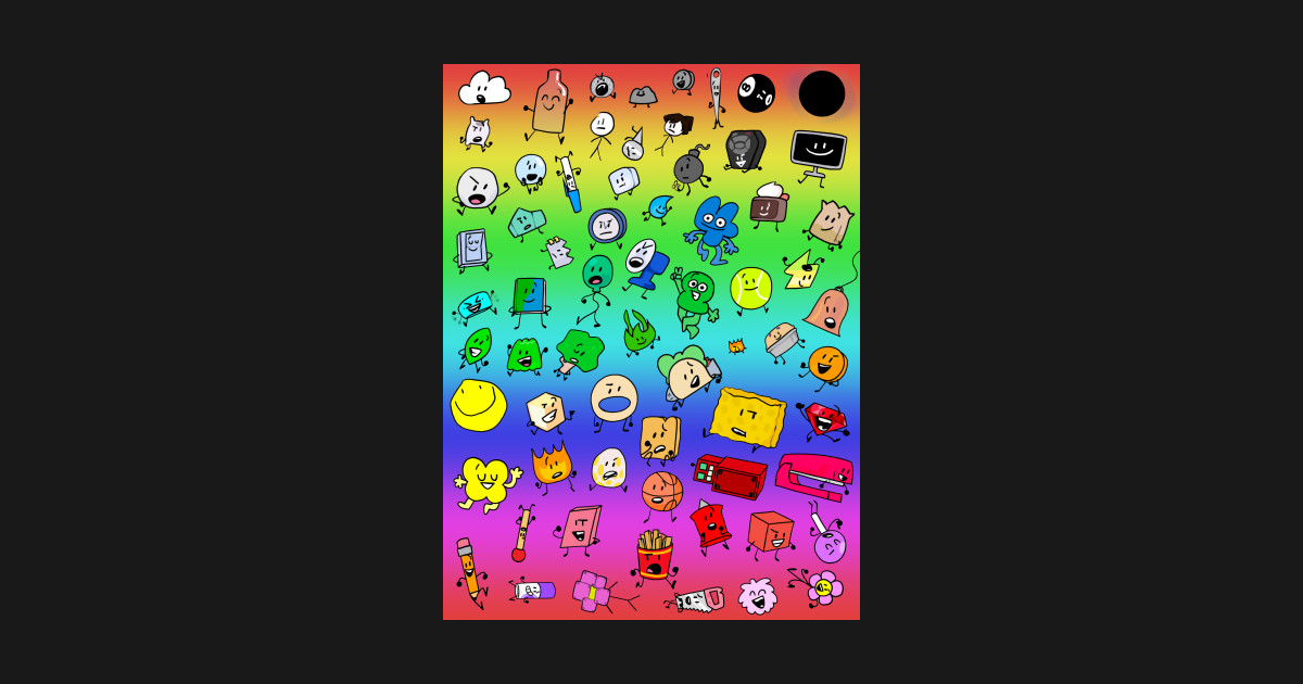 BFDI All Characters (Rainbow) - Bfb - Hoodie | TeePublic