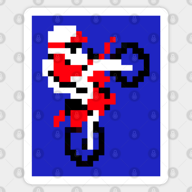 Excite Bike 8bit video game - 80s Dirt Bike Videogame - Sticker | TeePublic