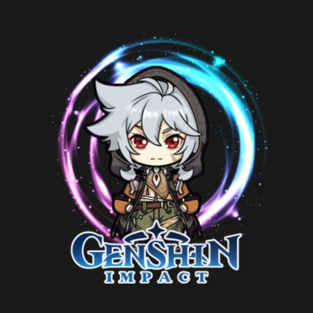 Genshin Impact x Razor Chibi - Genshin Impact - T-Shirt | TeePublic