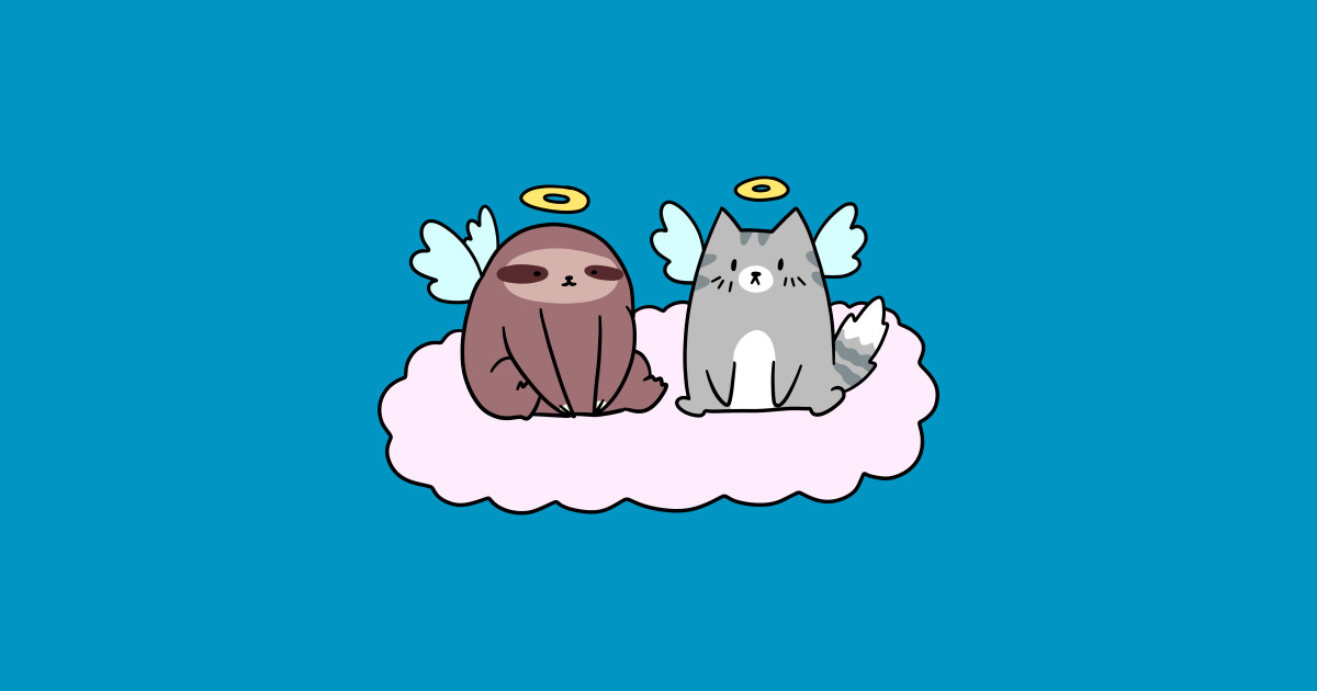 Sloth and Cat Angels - Sloth - T-Shirt | TeePublic