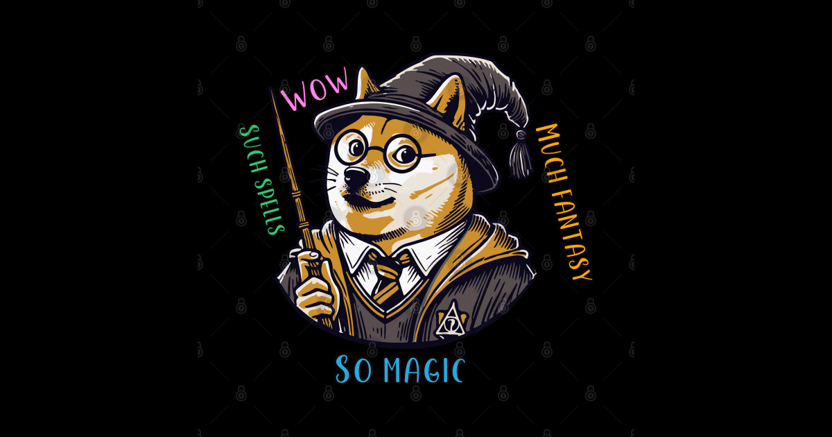 Shiba inu wizard wow doge meme - Doge Meme - Sticker | TeePublic