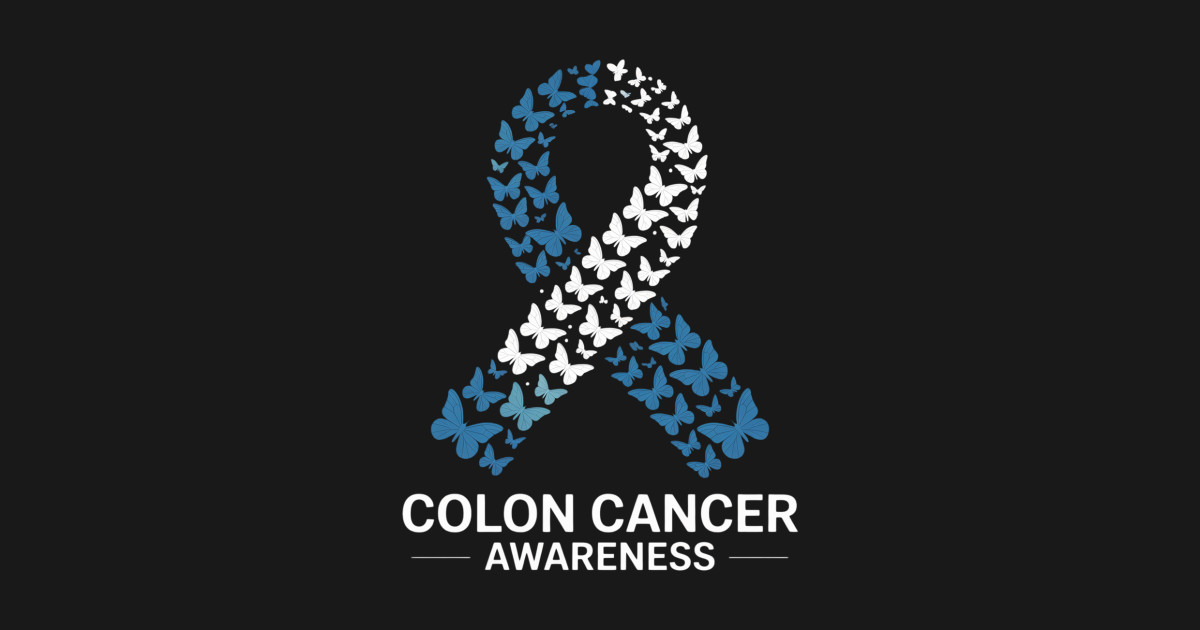 Colon Cancer Awareness Colonoscopy Blue Ribbon Butterflies - Colon ...