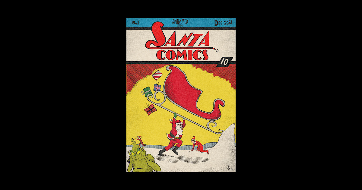 Santa Comics - Christmas - Sticker | TeePublic