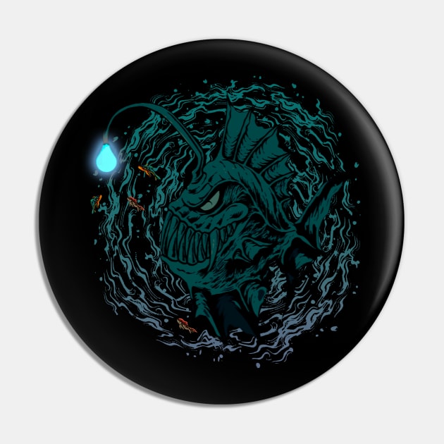angler fish - Anglerfish - Pin | TeePublic