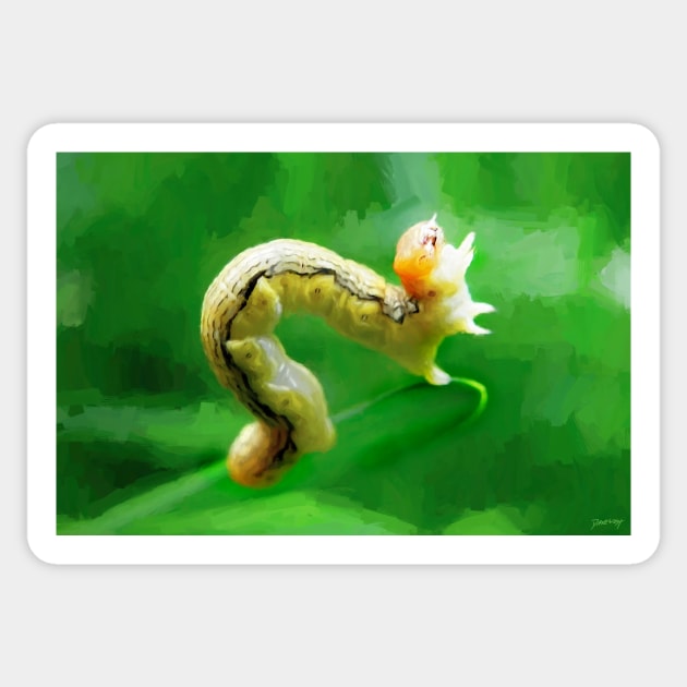 Inch Worm Painting - Animal - Sticker | TeePublic
