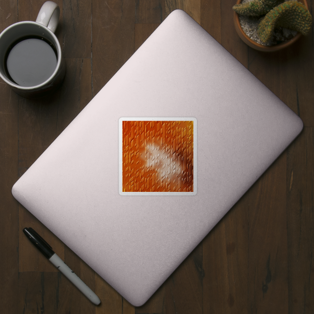 3D abstract orange design - Background - Sticker | TeePublic