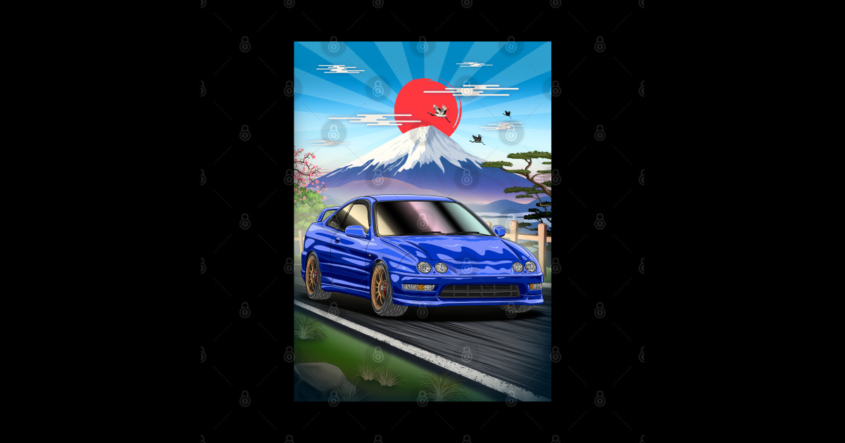 Blue Honda Integra Type R DC2 Nippon Style - Honda Integra - Posters ...