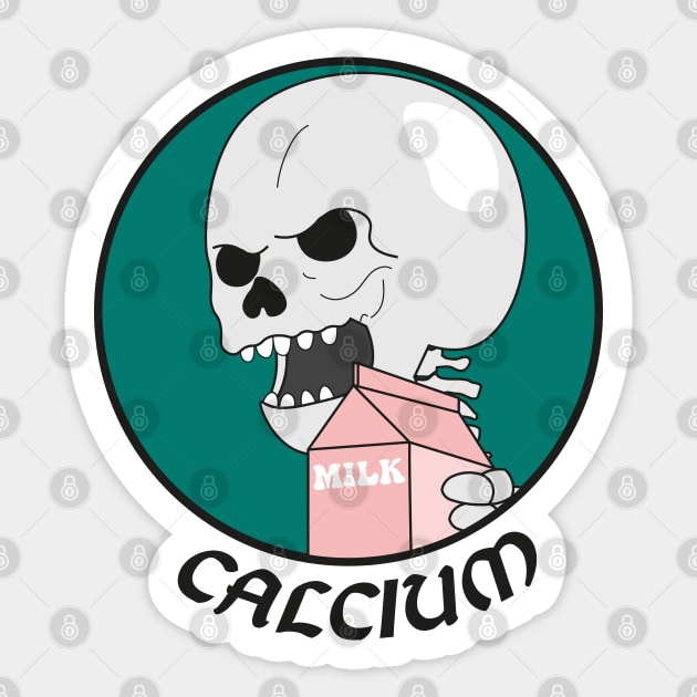 Spooky Calcium Milk Skeleton Halloween - Skeleton - Sticker | TeePublic