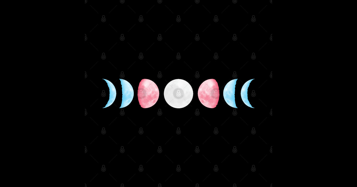 Trans Moon Phase - Transgender - Sticker | TeePublic
