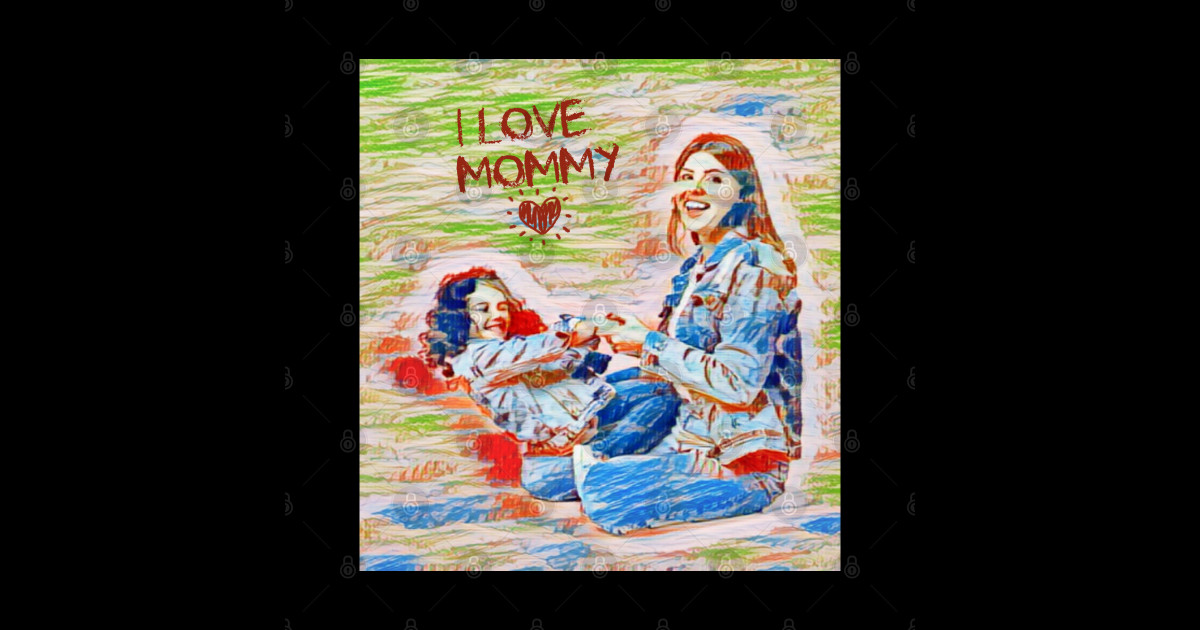 Crayon mother daughter t-shirt - Mother Daughter Love - Posters and Art ...