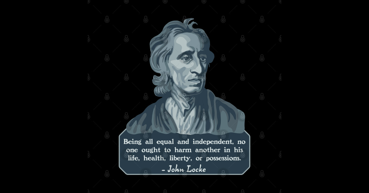 John Locke Portrait and Quote - John Locke - Sticker | TeePublic