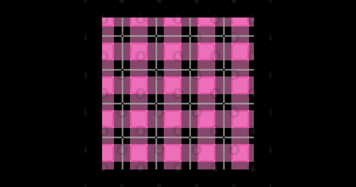 Pink and Black Flannel-Plaid Pattern - Flannel Patterns - Sticker ...