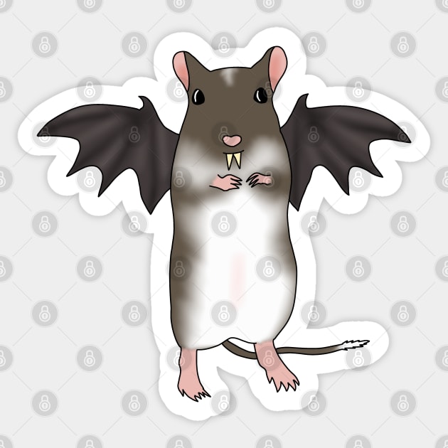 Cute vampire bat gerbil costume - Gerbil - Sticker | TeePublic