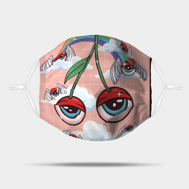 Weirdcore Aesthetic Kawaii Cherry Eyes Eyeballs - Weirdcore - Mask ...