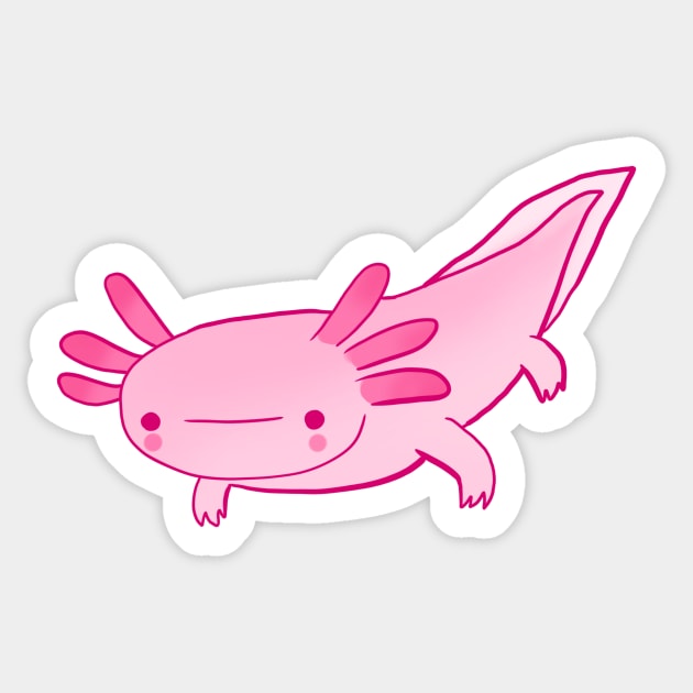 Cute axolotl art - Axolotl - Sticker | TeePublic