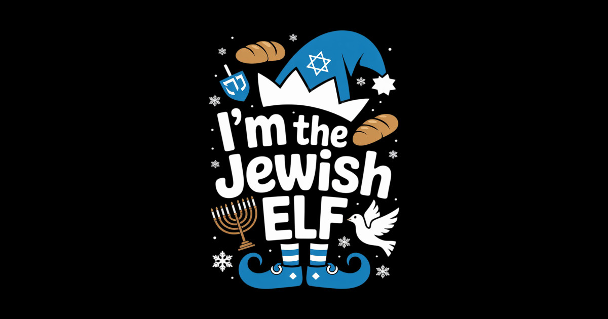 Happy Hanukkah Jewish Elf - Happy Hanukkah Jewish Elf - Sticker | TeePublic