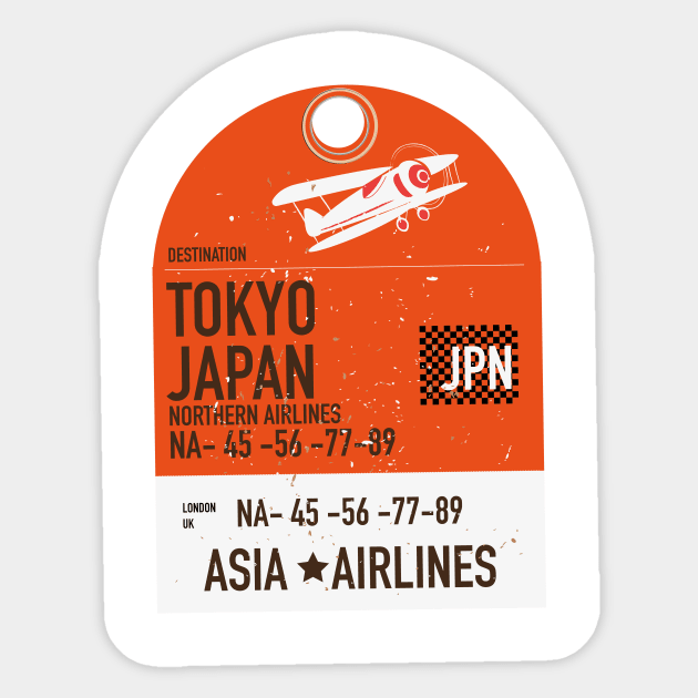Tokyo Japan Travel ticket - Tokyo Japan Travel Ticket - Sticker | TeePublic