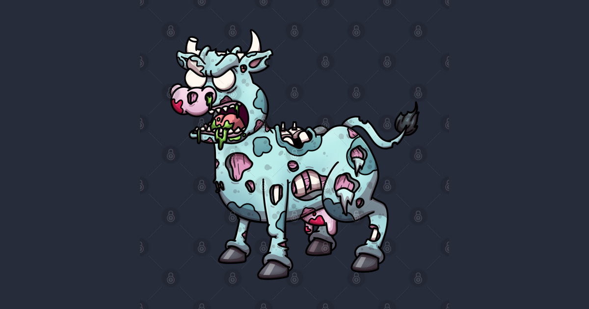 Zombie Cow Cartoon - Zombie Cow - T-Shirt | TeePublic