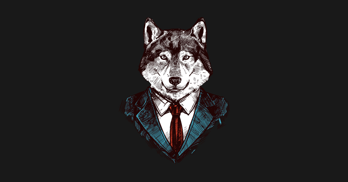 Business Wolf - Wolf - T-Shirt | TeePublic