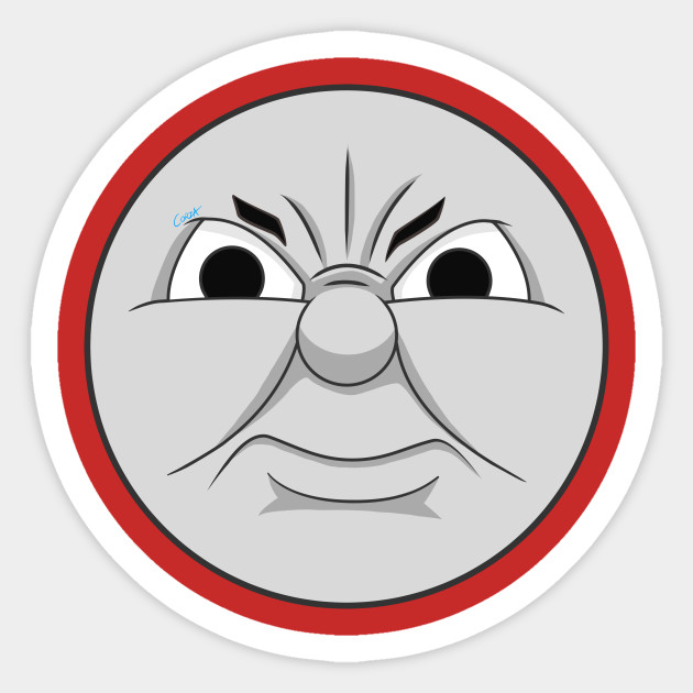 James angry face - Thomas Tank Engine - Sticker | TeePublic