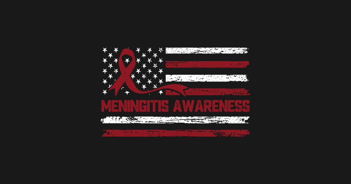 Meningitis Awareness Month American Flag Ribbon - Meningitis Awareness ...