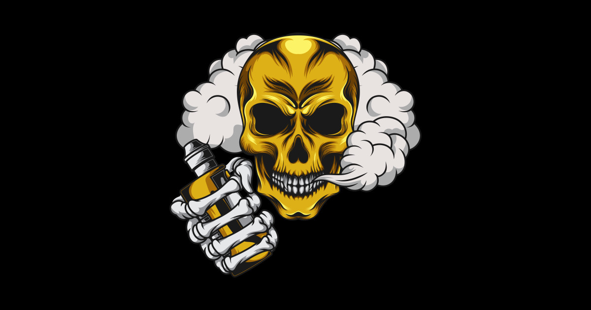 Vape skull - vaping until death - Vaping Skull - Sticker | TeePublic