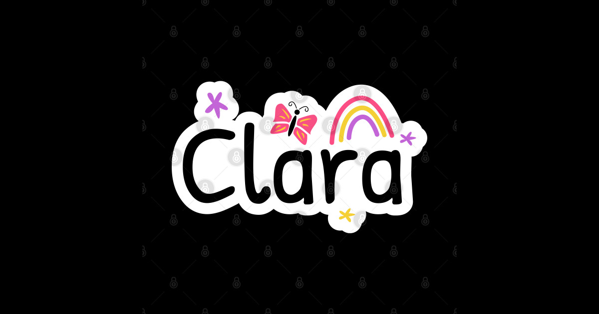 Clara name cute design - Clara Name - Sticker | TeePublic