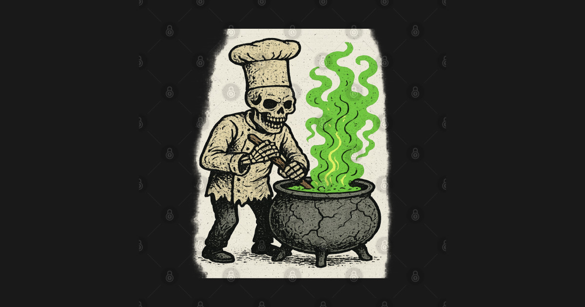 Skeleton Chef – Spooky Halloween Cooking Cauldron - Skeleton Chef - T ...