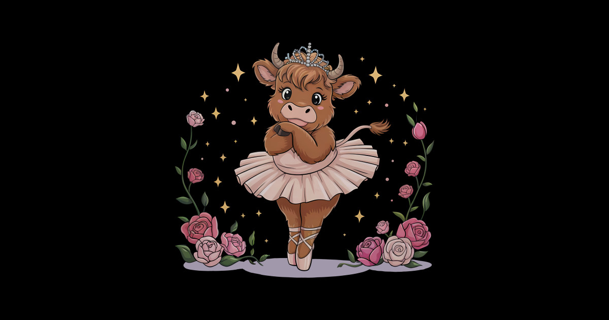 Cute Highland Cow Ballet Dancer Ballerina Dance Mother's Day - Cute ...