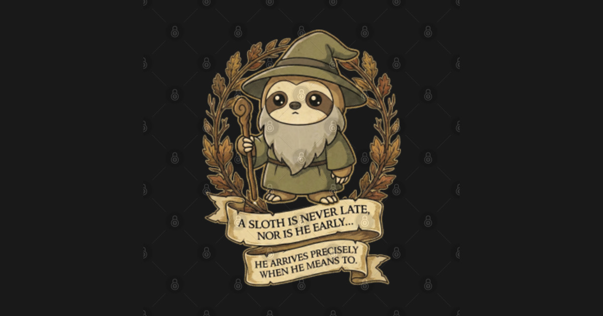 Sloth Wizard Wisdom - Funny Sloth Wizard - T-Shirt | TeePublic