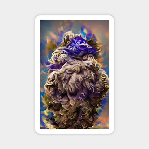 Blue Hairy Woolly Gleaming Nug Bud Weed Cannabis - Nugs - Magnet ...