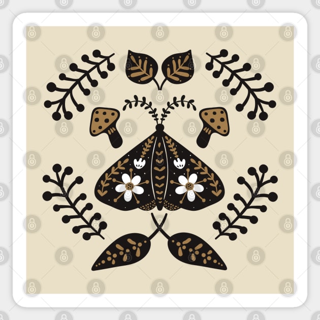 Cottagecore Moth and Mushroom - Cottagecore - Sticker | TeePublic