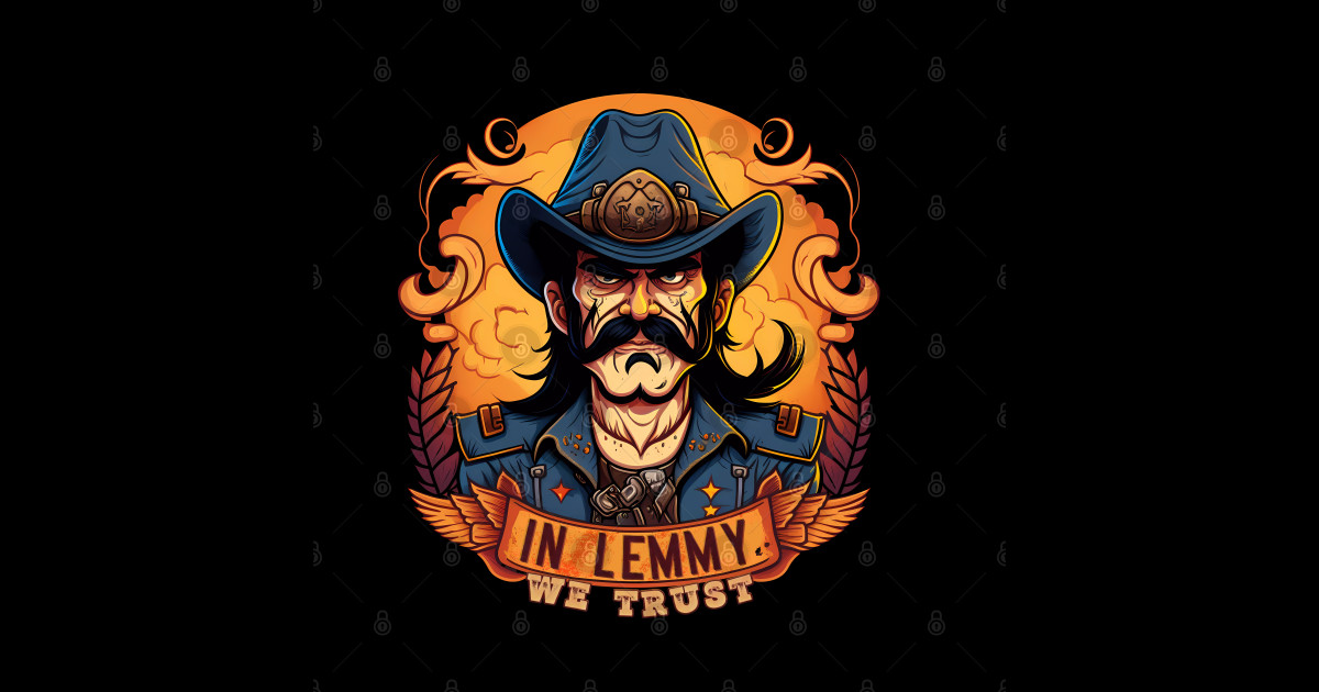 "In Lemmy We Trust" - Cartoon Design Featuring Lemmy Kilmister - Lemmy ...