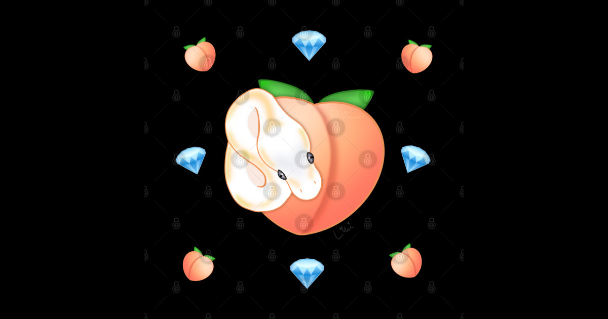 Peach Diamond Ball Python - Ball Python - Sticker | TeePublic