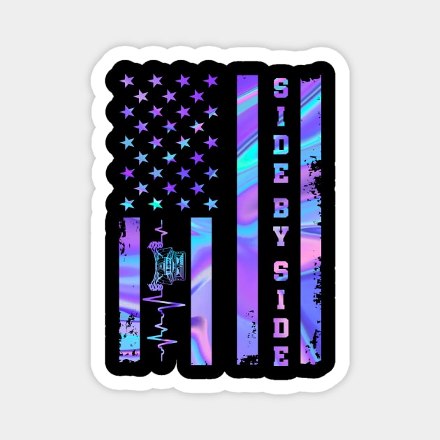 SXS UTV Side By Side Flag Heartbeat - Unisex - Magnet | TeePublic
