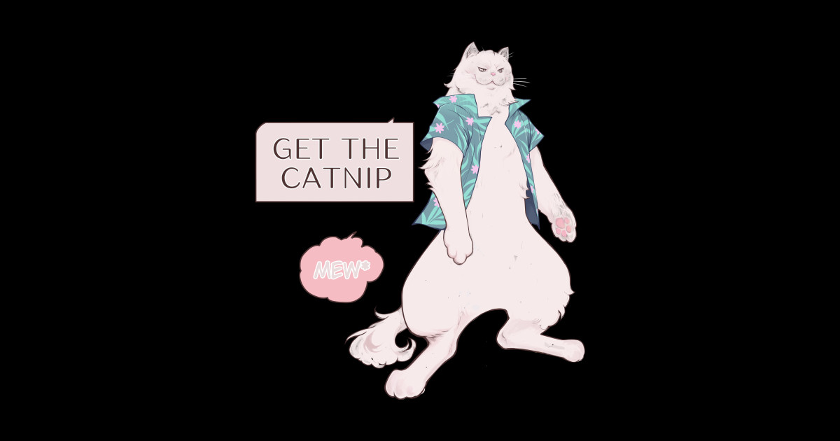 Notorious Catnip Pusher Cartoon Cute Cat Meme - Funny Cats - Sticker ...