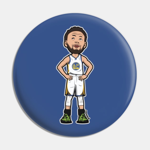 Steph Curry Cartoon Style - Stephen Curry - Pin | TeePublic