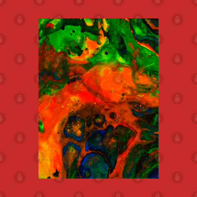 Clash of Colors - Acrylic Pour Painting - T-Shirt | TeePublic
