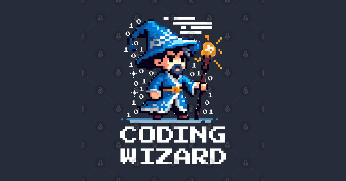 Coding Wizard Pixel Coder Coder Humor T Shirt Teepublic