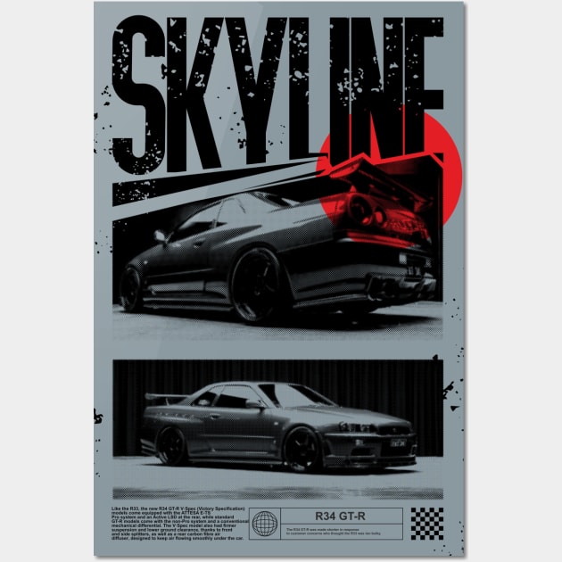 Nissan Skyline GT-R R34 Poster - Skyline R34 - Posters and Art Prints ...