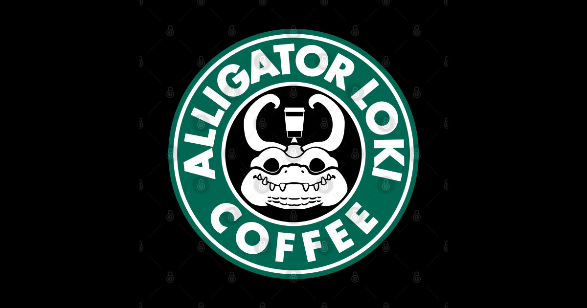 Alligator Loki Coffee - Memeshirt - Sticker | TeePublic