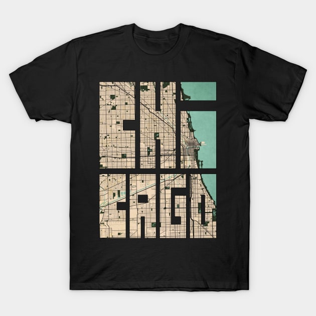 Chicago, Illinois, USA City Map Typography - Vintage - Chicago - T ...