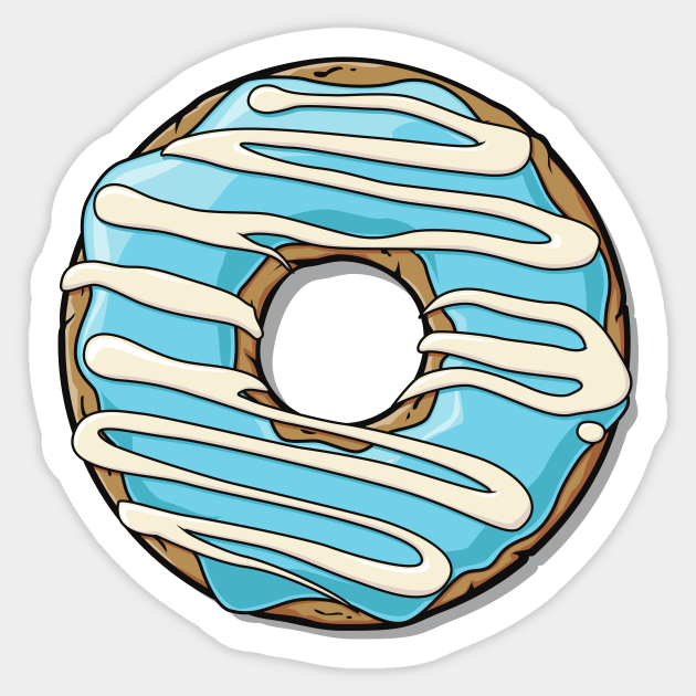 Blue Donut, Doughnut, Icing, Frosting, Glaze - Blue Donut - Sticker ...