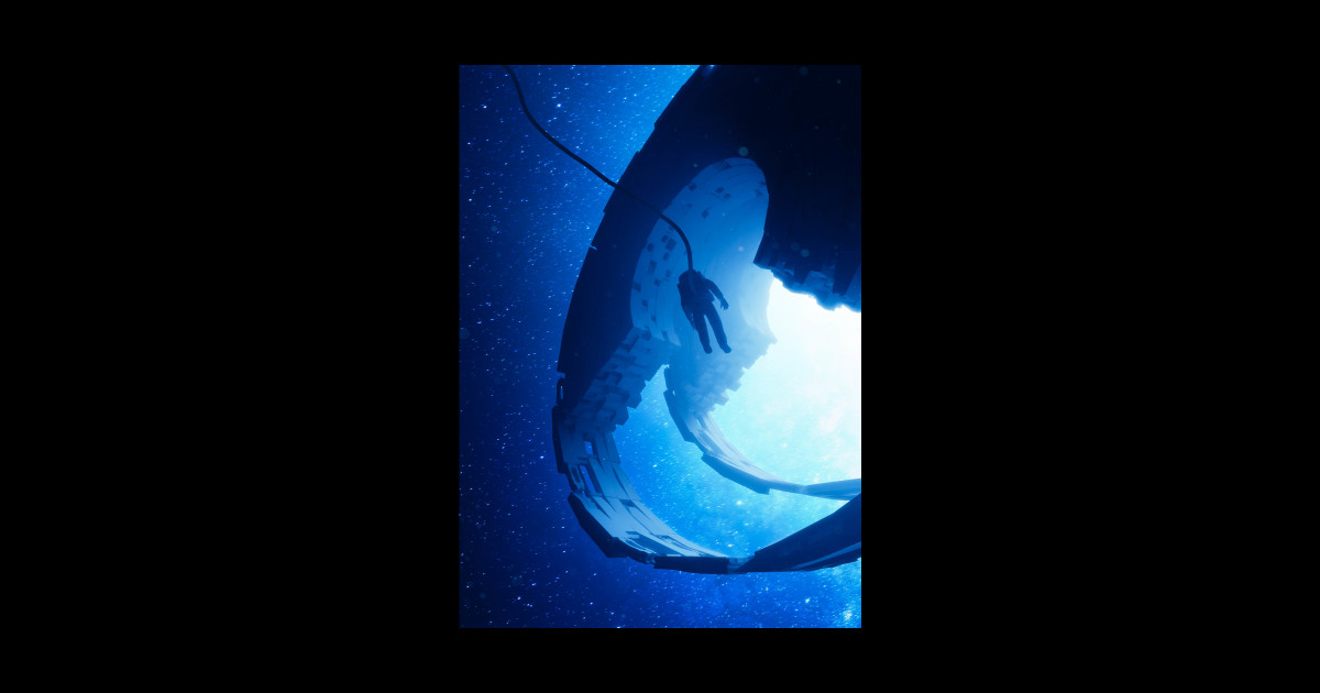 Falling In Space - Space - Sticker | TeePublic