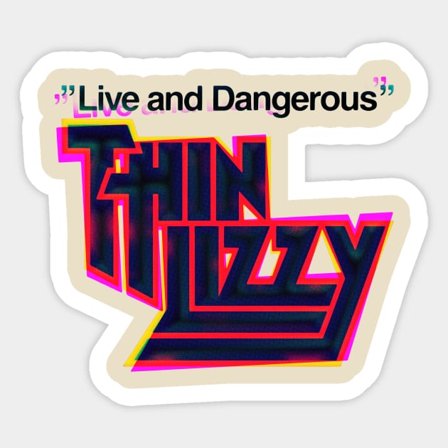 Thin Lizzy offset graphic - Thin Lizzy - Sticker | TeePublic