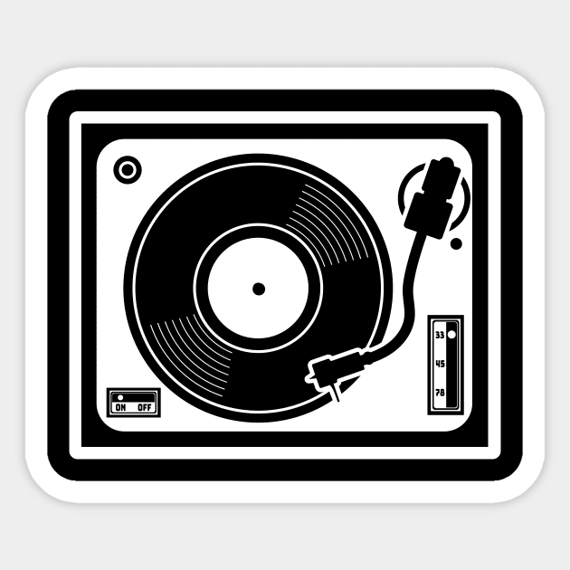 Record player turntable design with record - Record Player - Sticker ...