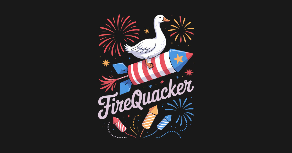 Cute American Flag 4th of July Fireworks Goose - Cute American Flag 4th ...