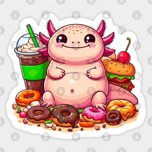 Snacks + Axolotl = Snaxolotl - Axolotl - Sticker | TeePublic